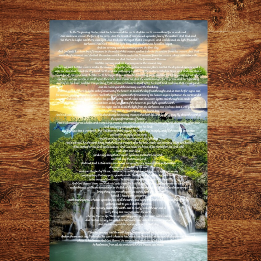 Inspirational Canvas Wall Art - In the Beginning - Biblical Creation S ...